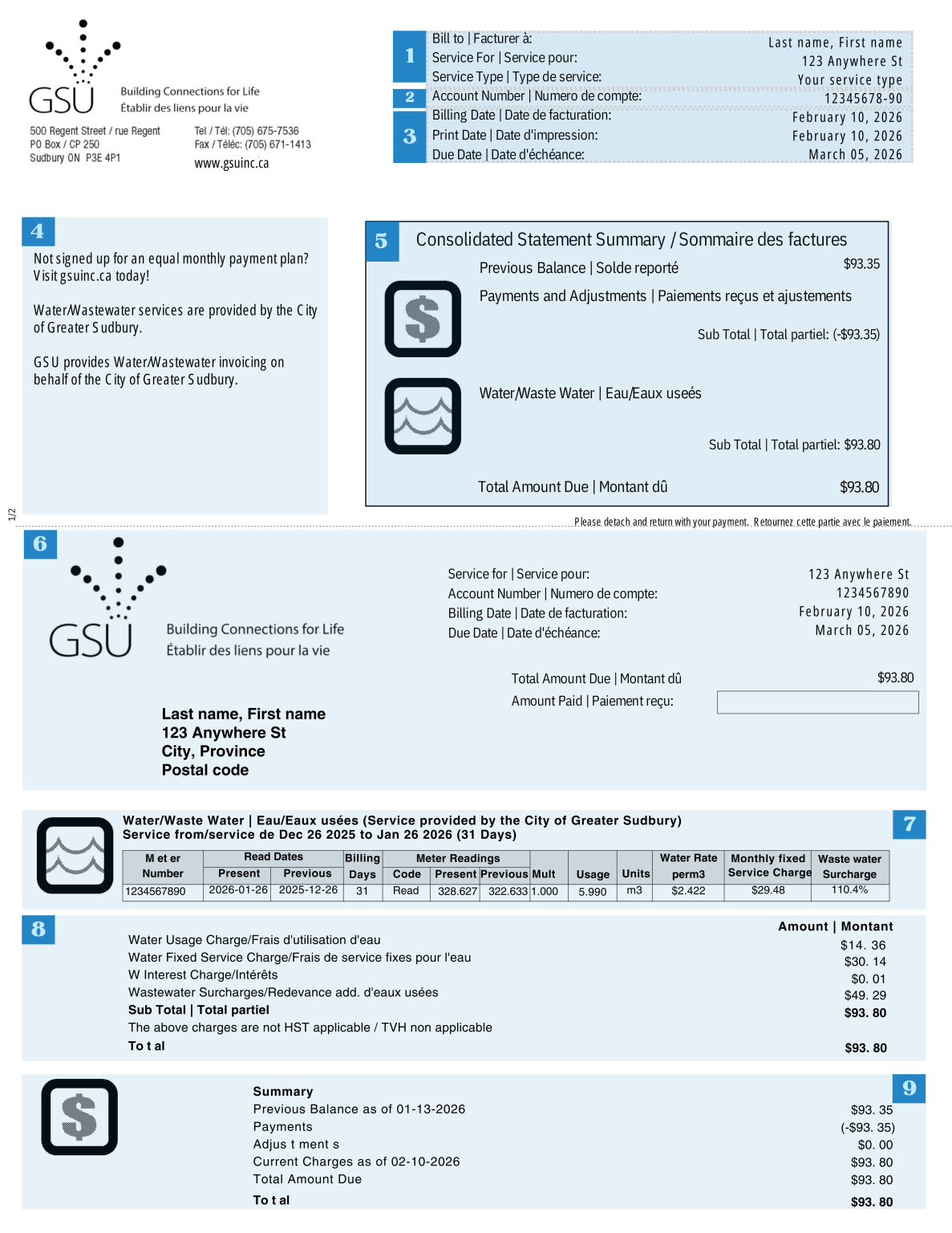 Water Bill - GSU | Greater Sudbury Utilities